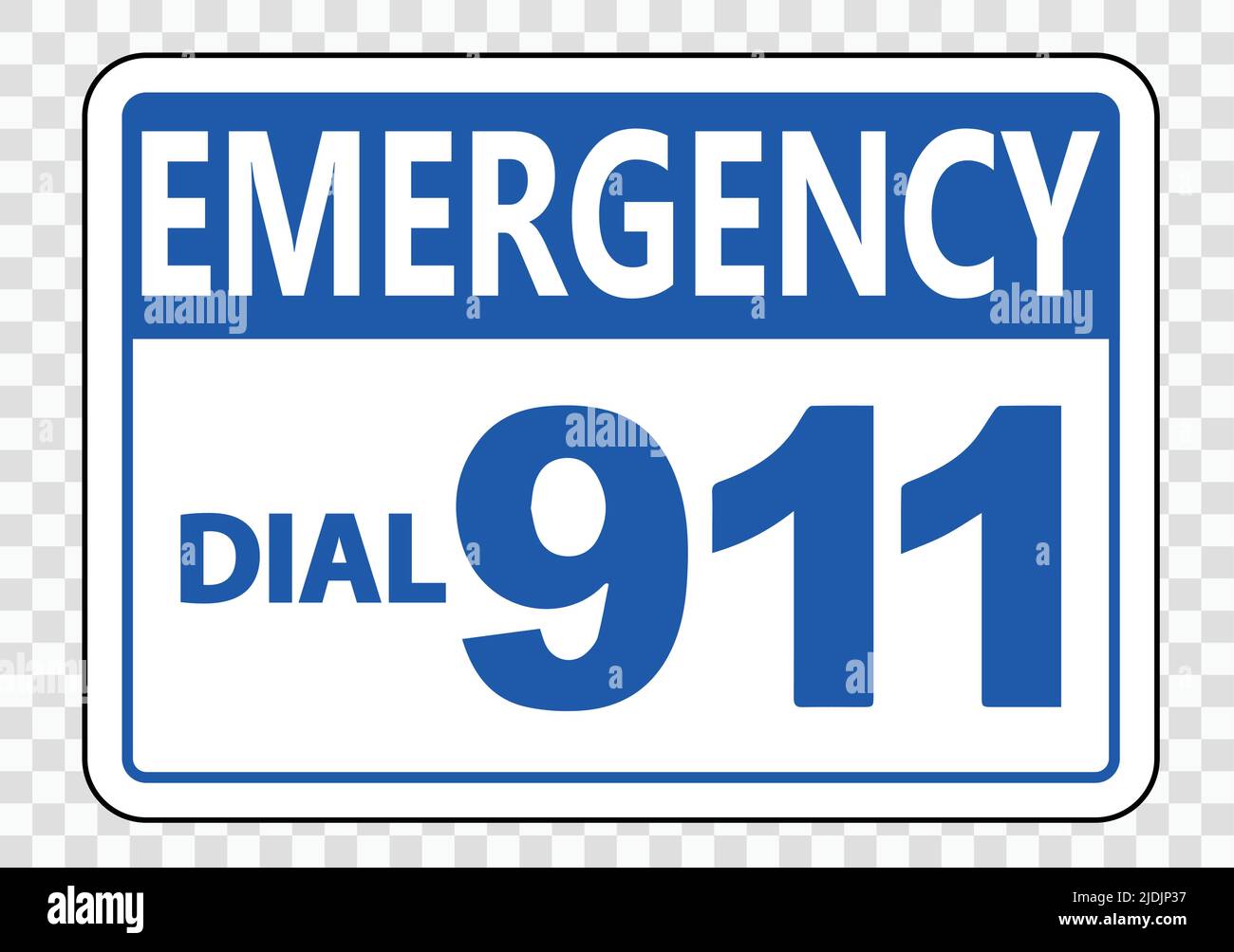 Emergency Call 911 Sign on transparent background,vector illustration ...