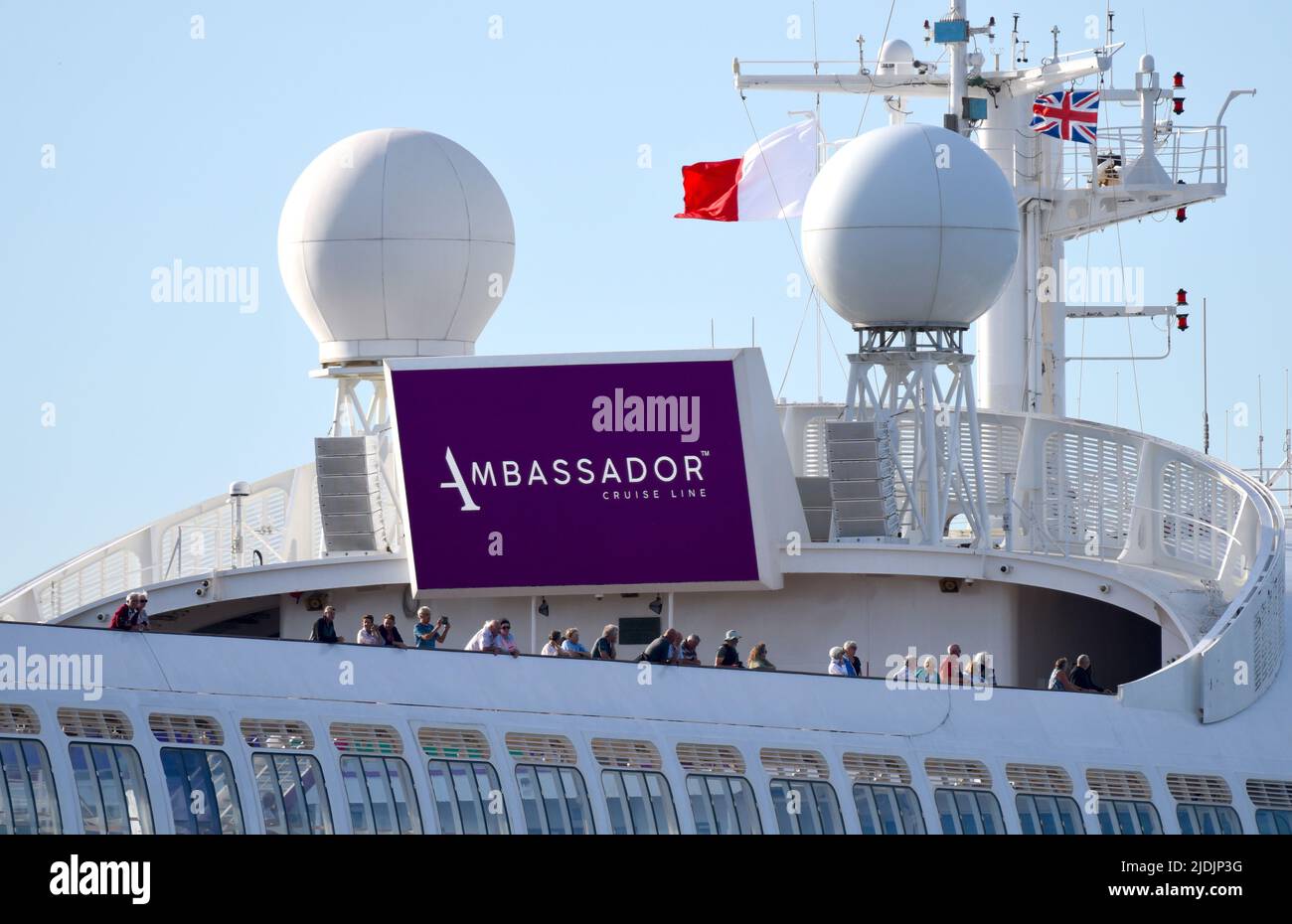 21/06/2022 Tilbury UK Cruise ship Ambience sails from London ...