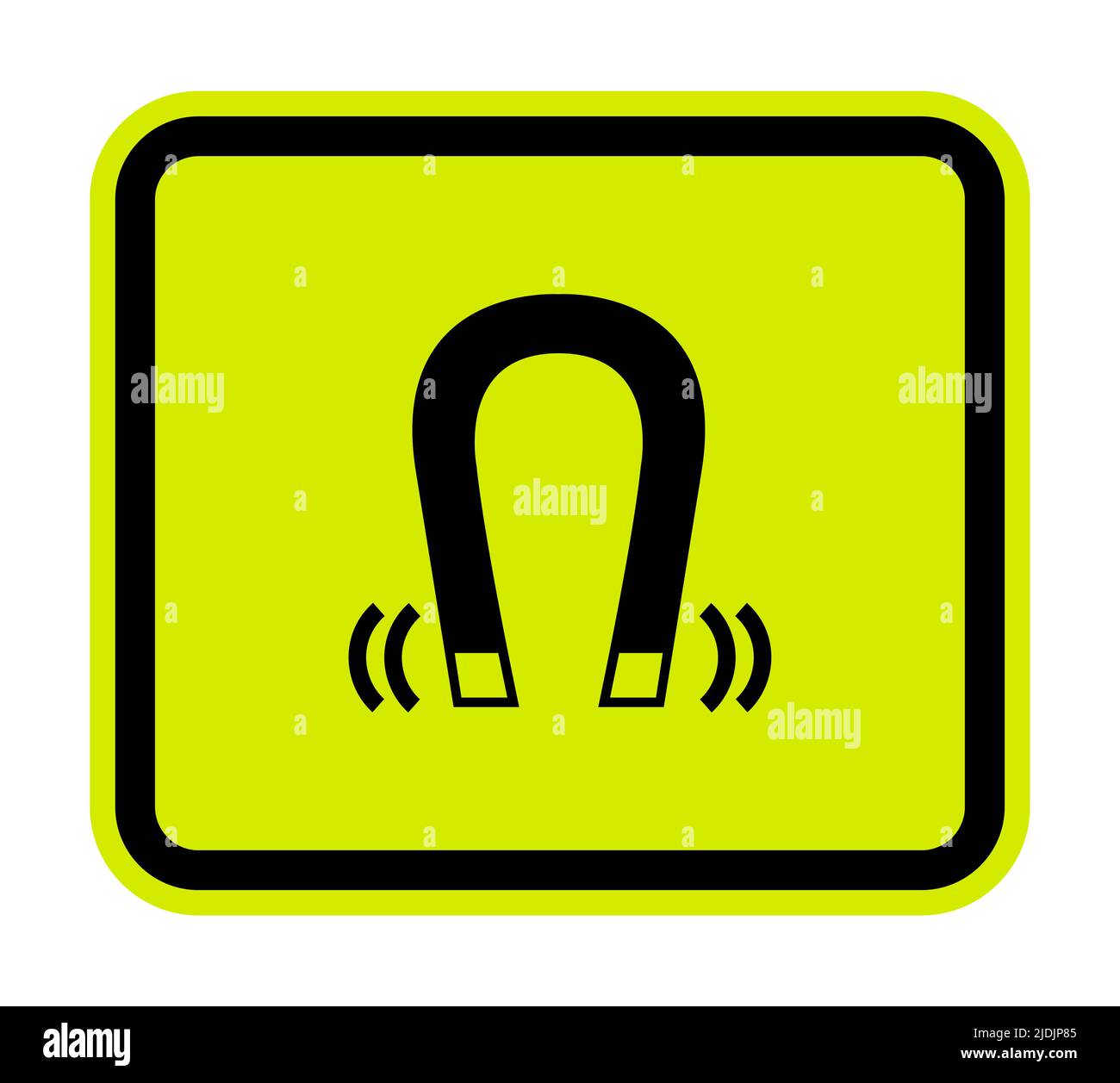 Beware Magnetic Field Symbol Sign Isolate On White Background,Vector ...