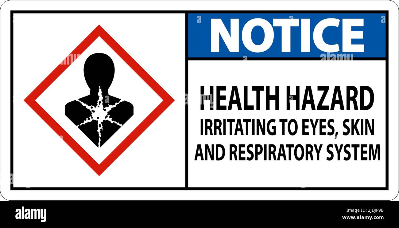 Notice Health Hazard GHS Sign On White Background Stock Vector Image ...