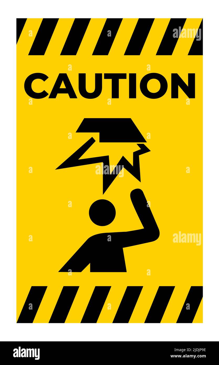 Beware Overhead Obstacles Symbol Isolate On White Background,Vector ...