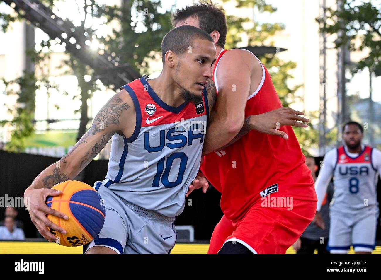 US James Parrott pictured during a 3x3 basketball game between USA and ...