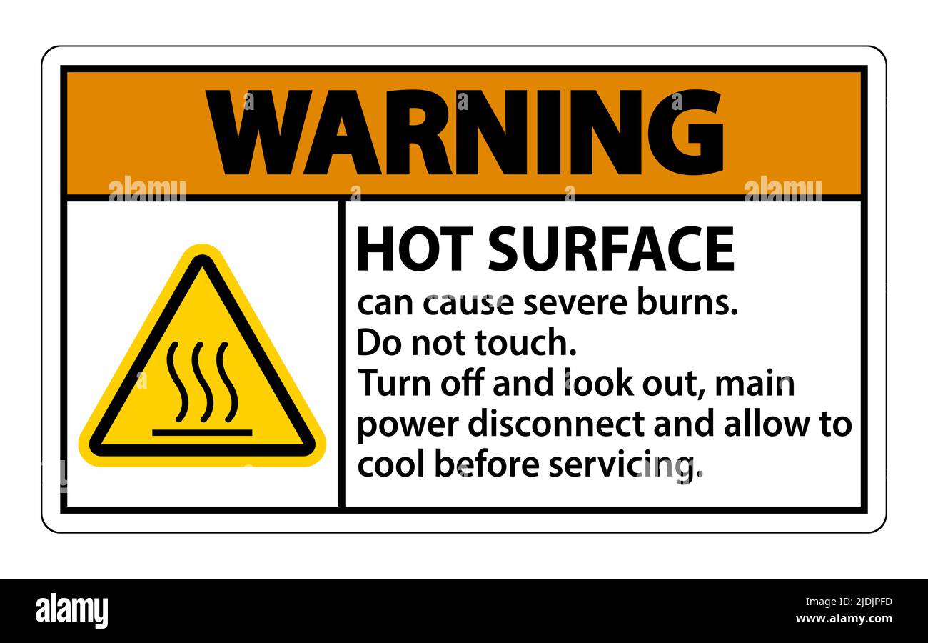 Warning Hot surface sign on white background Stock Vector Image & Art ...