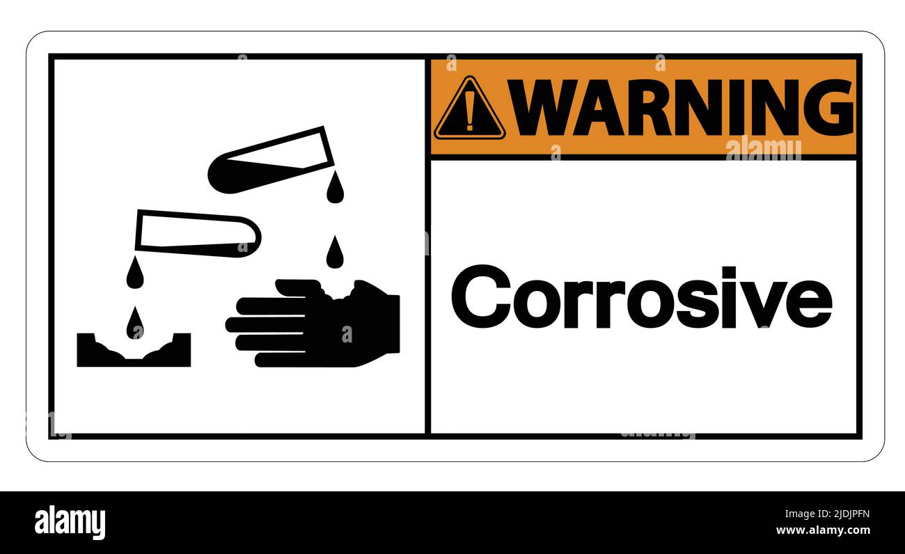 Warning Corrosive Symbol Sign Isolate On White Background,Vector ...
