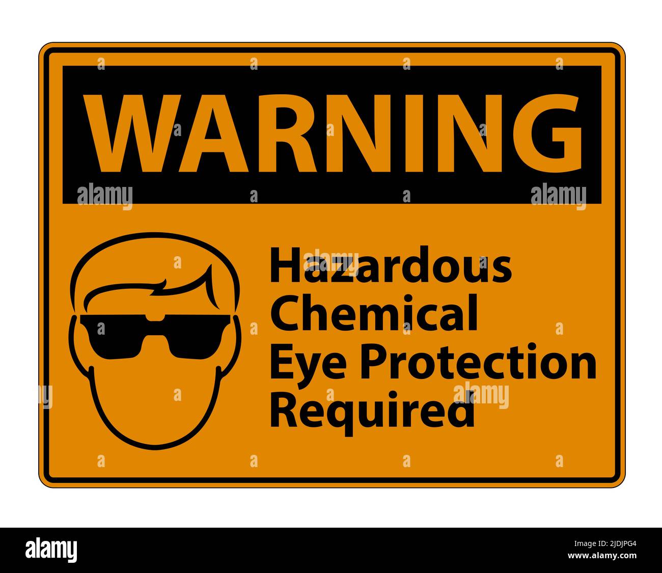 warning Hazardous Chemical Eye Protection Required Symbol Sign Isolate ...