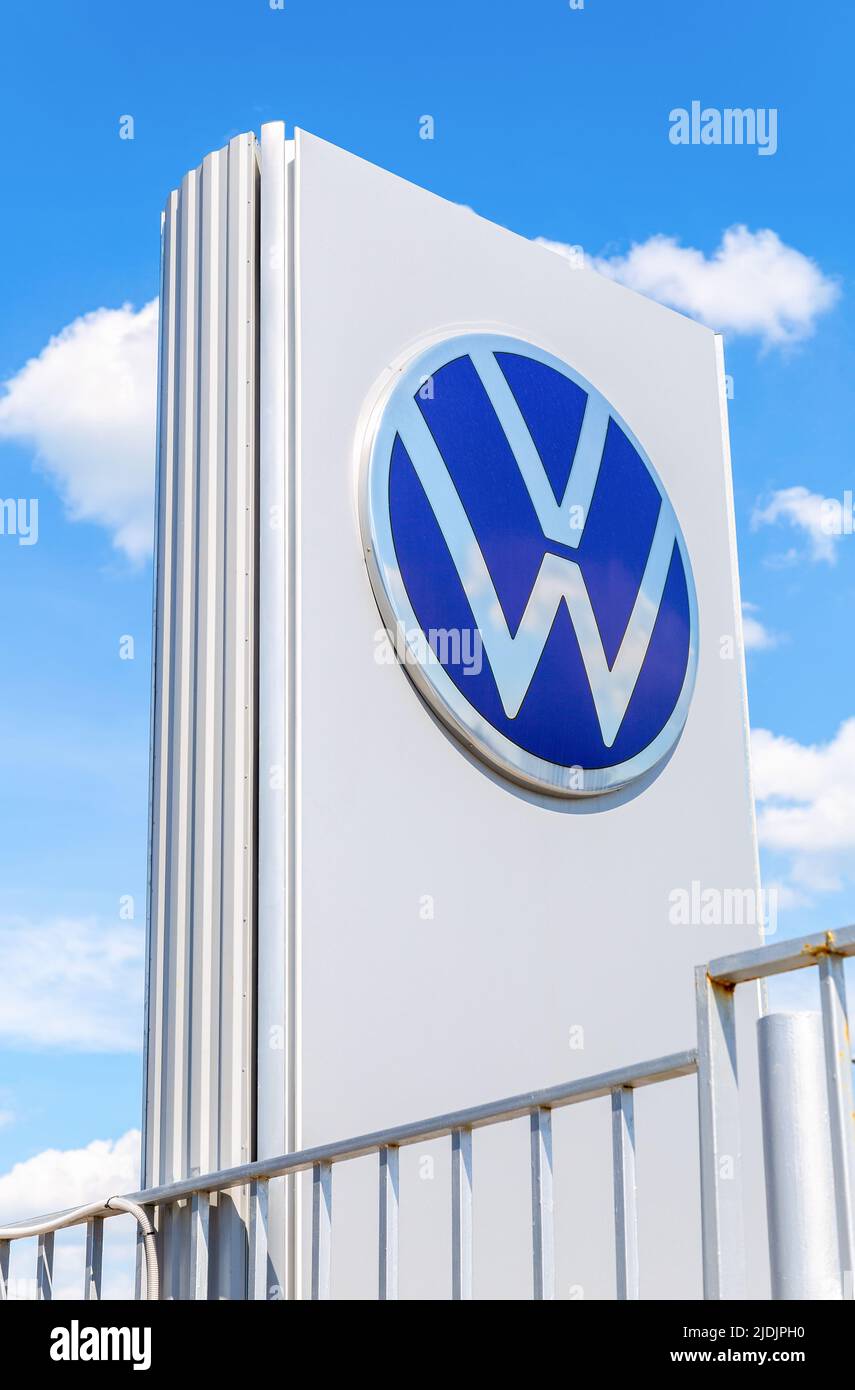 Samara, Russia - June 18, 2022: Dealership sign with the logo of ...