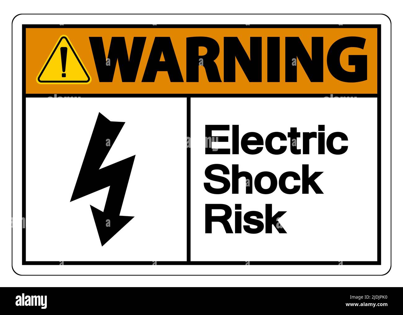 Warning Electric Shock Risk Symbol Sign On White Background Stock ...