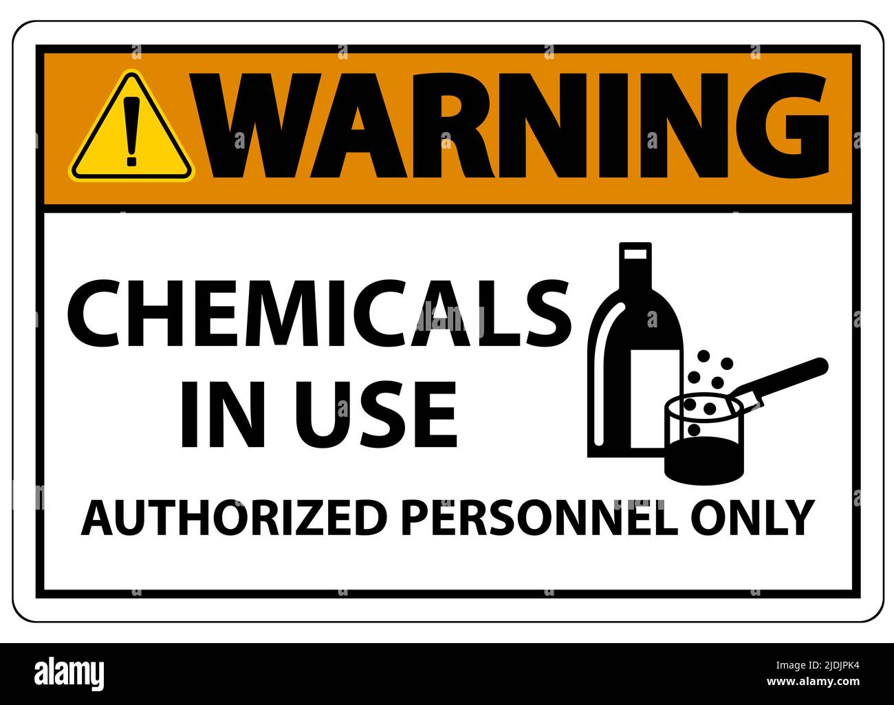 Warning Chemicals In Use Symbol Sign On White Background Stock Vector ...