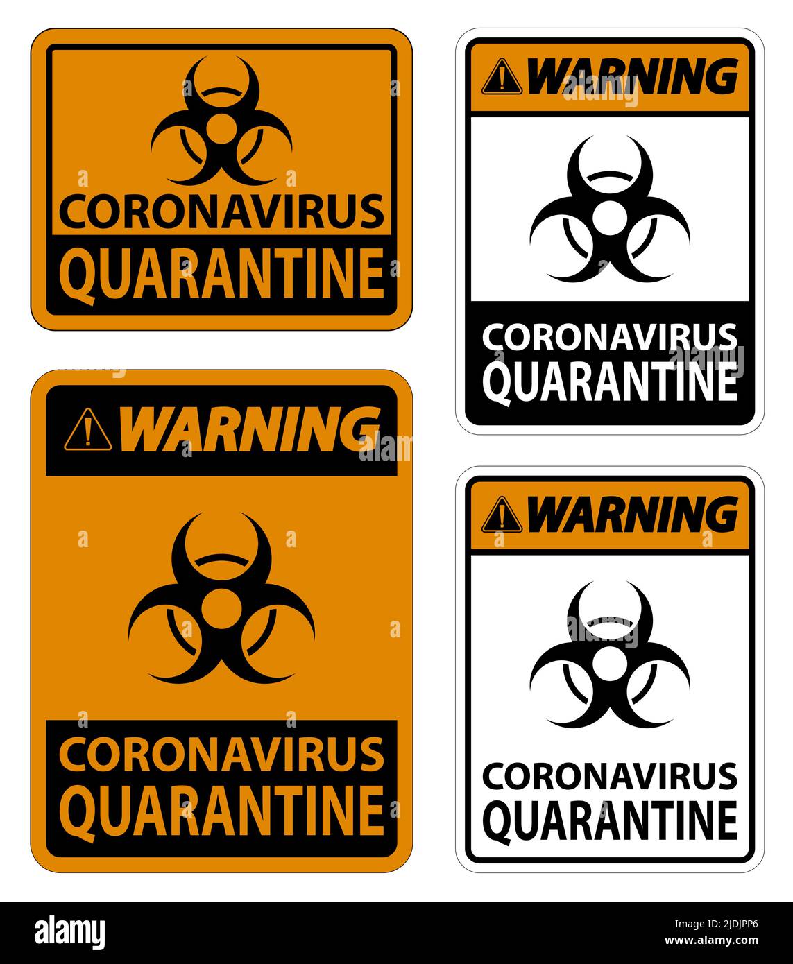 Warning Coronavirus Quarantine Sign Isolate On White Background,Vector ...