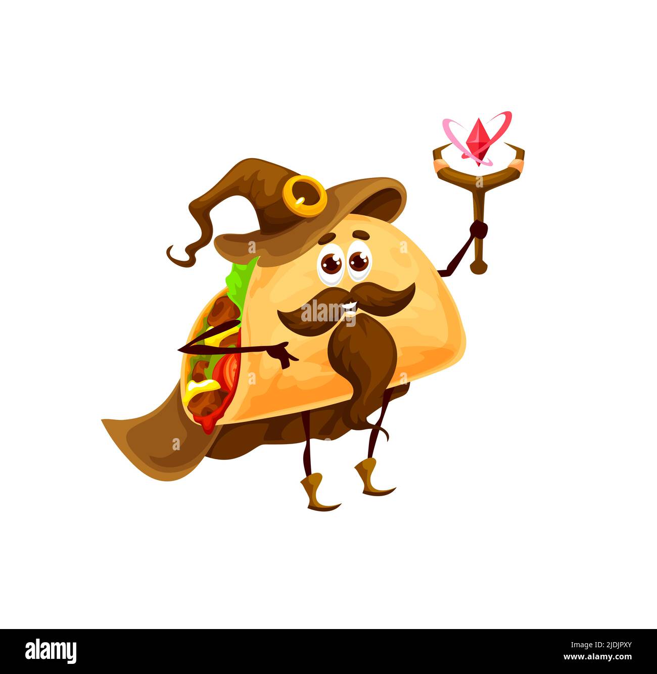 cartoon mexican tacos sorcerer character. Mexican cuisine fast food ...