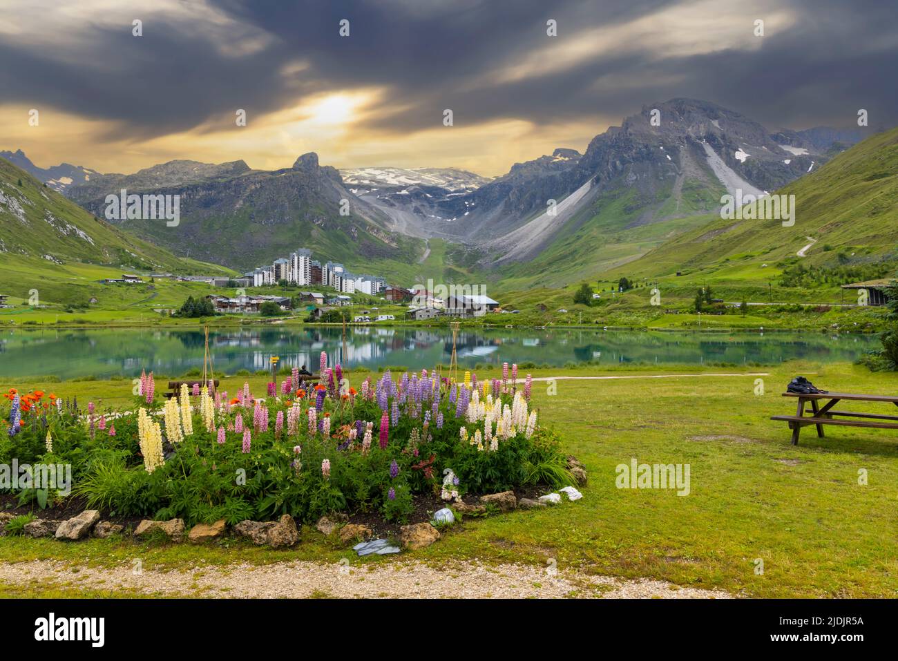 Spring and summer landscape, Tignes, Vanoise national park, France ...