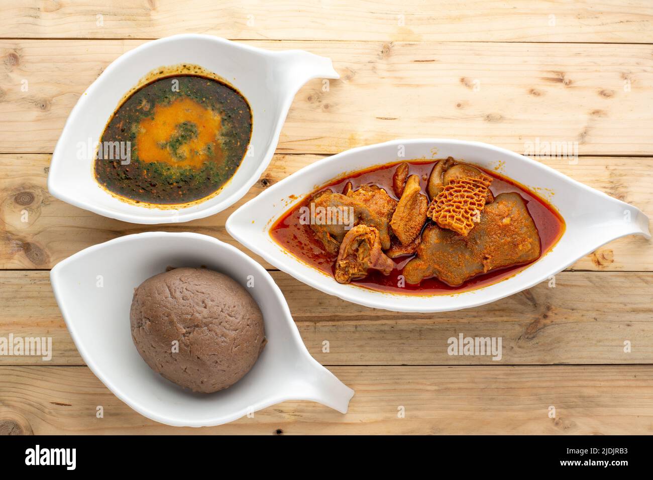 Amala and ewedu with beef stew Stock Photo - Alamy