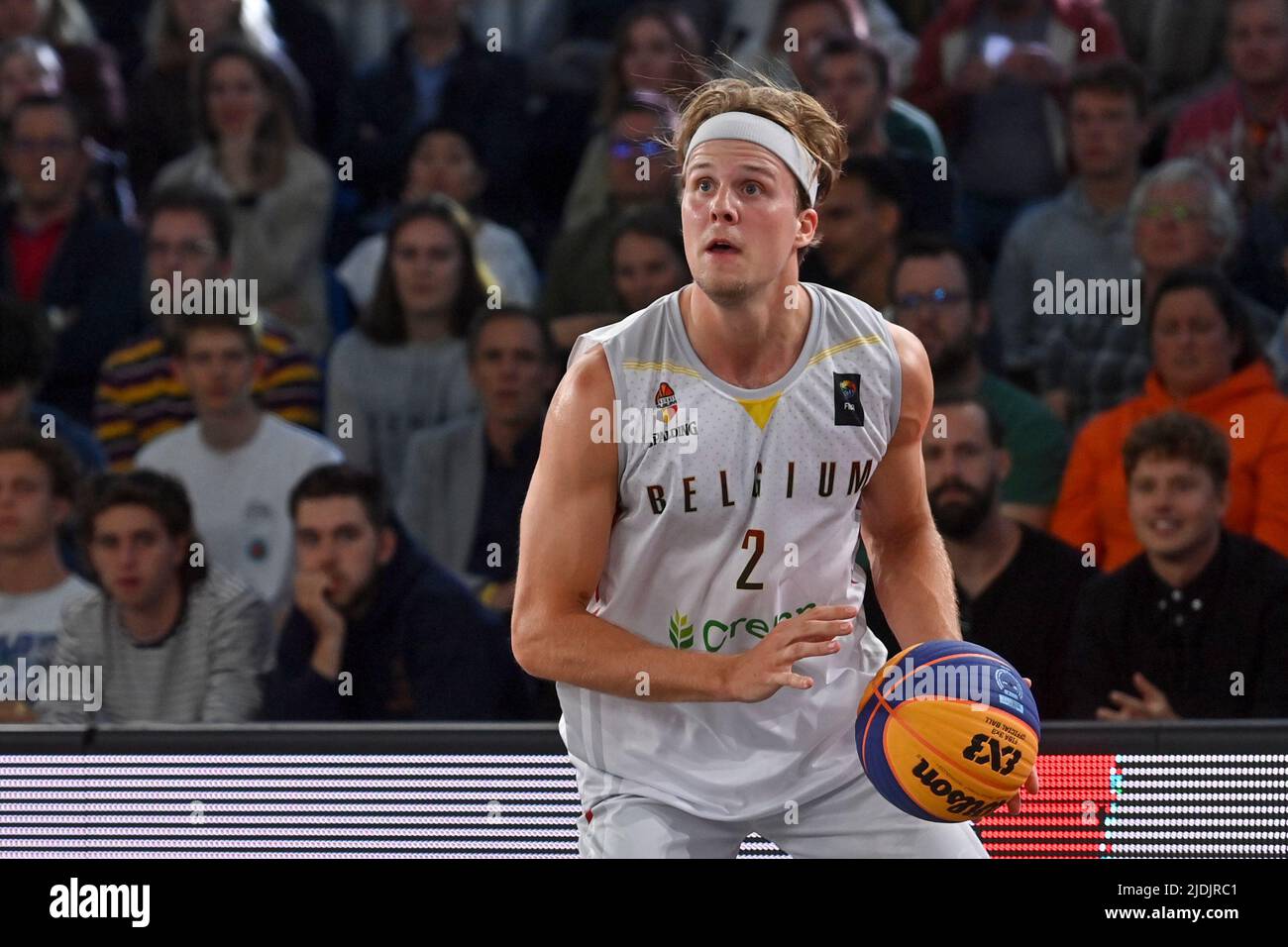 Belgium's Thibaut Vervoort pictured during a 3x3 basketball game ...