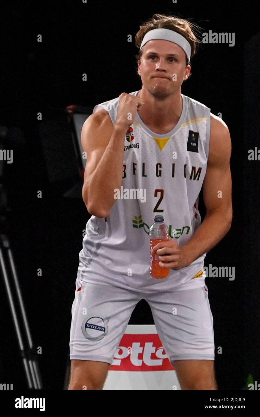 Belgium's Thibaut Vervoort pictured during a 3x3 basketball game ...