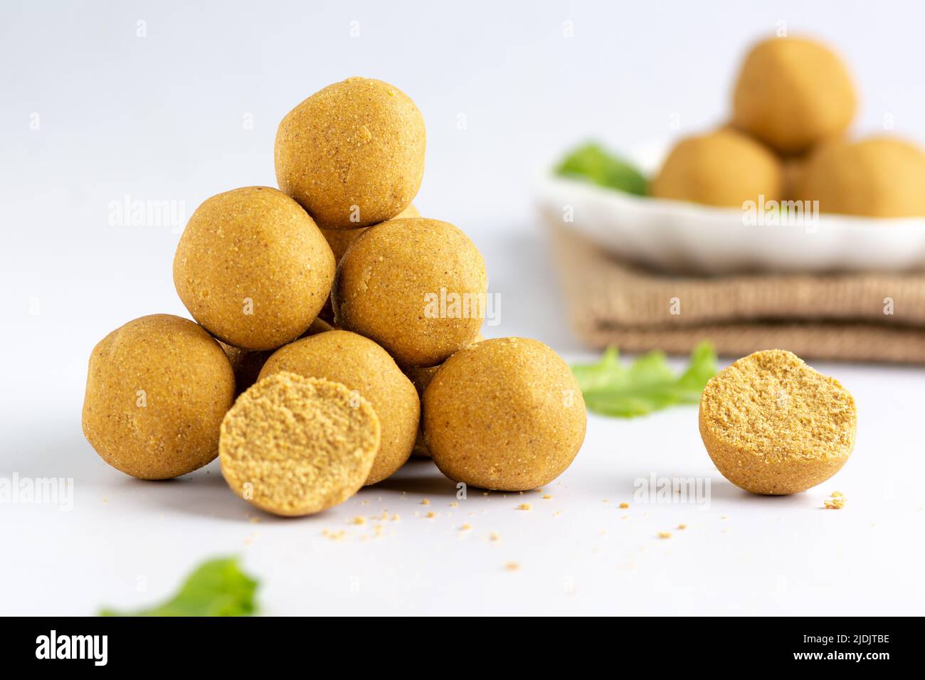 Stacks of Dankwa with spinach Stock Photo - Alamy