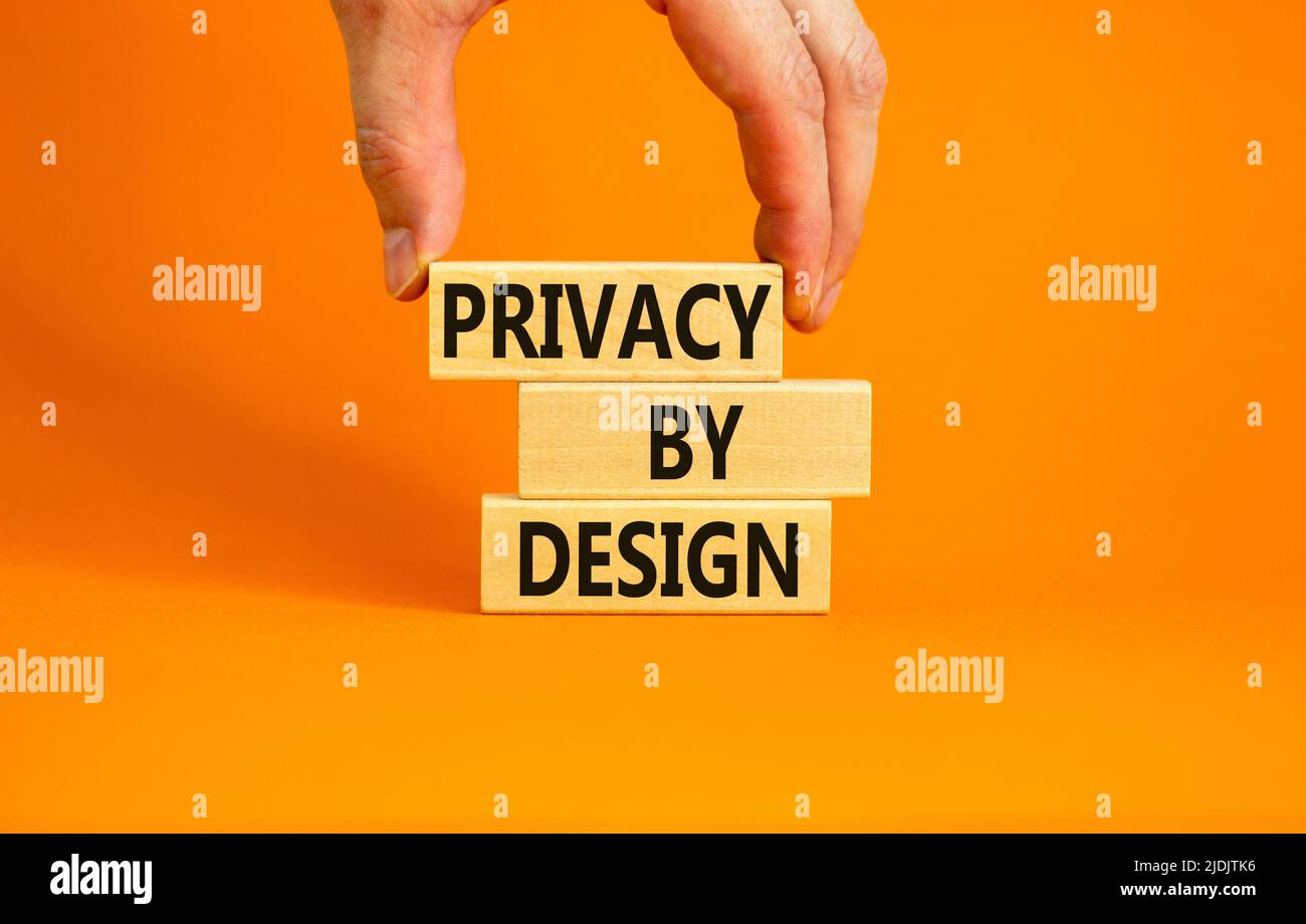 Privacy by design symbol. Concept words Privacy by design on wooden ...