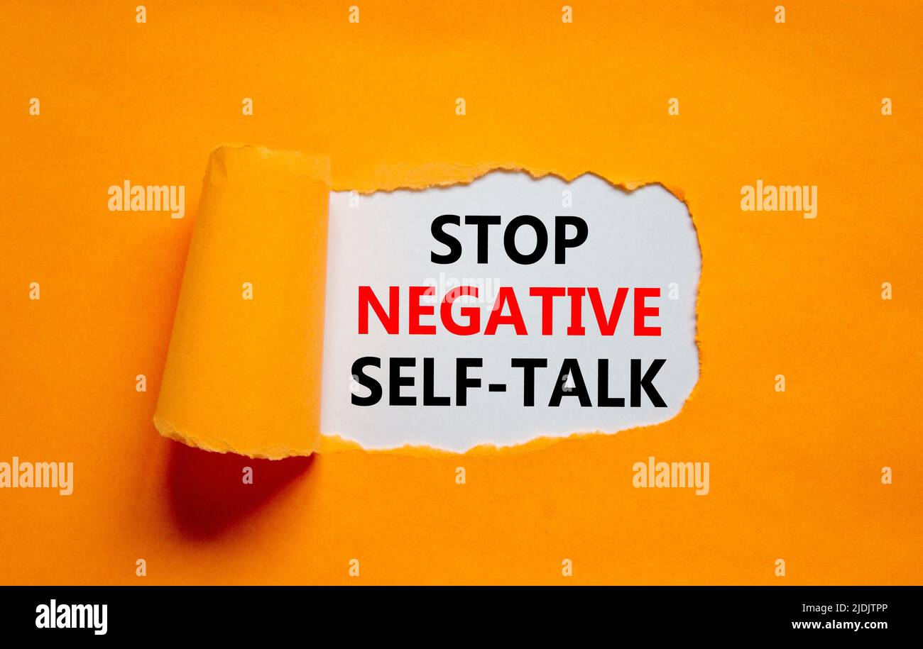 Stop negative self-talk symbol. Concept words Stop negative self-talk ...