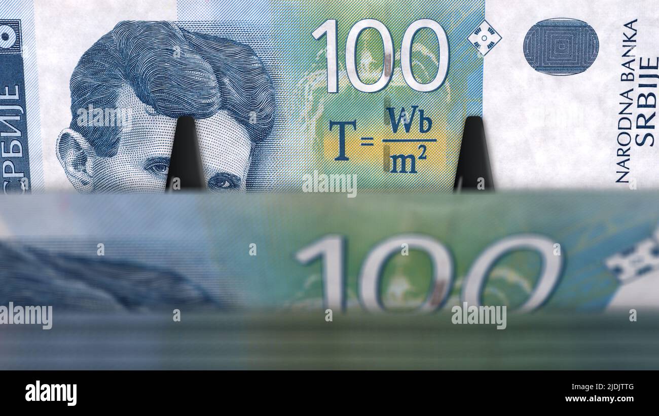 Serbian dinar money pack 3d illustration. RSD banknote bundle stacks ...