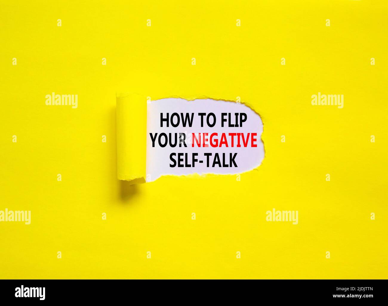 Flip negative self-talk symbol. Concept words How to flip your negative ...