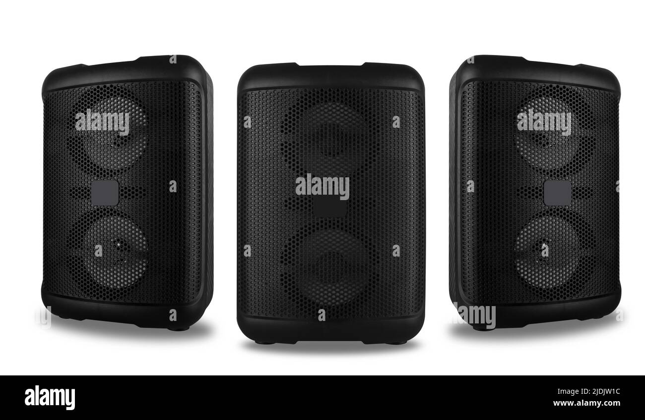 acoustic sound system, speakers on a white background Stock Photo - Alamy