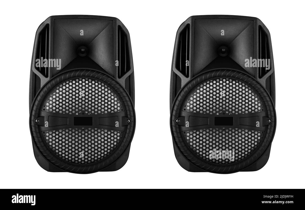 acoustic sound system, speakers on a white background Stock Photo - Alamy