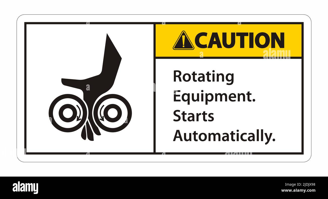 Rotating Equipment.Starts Automatically Symbol Sign Isolate on White ...