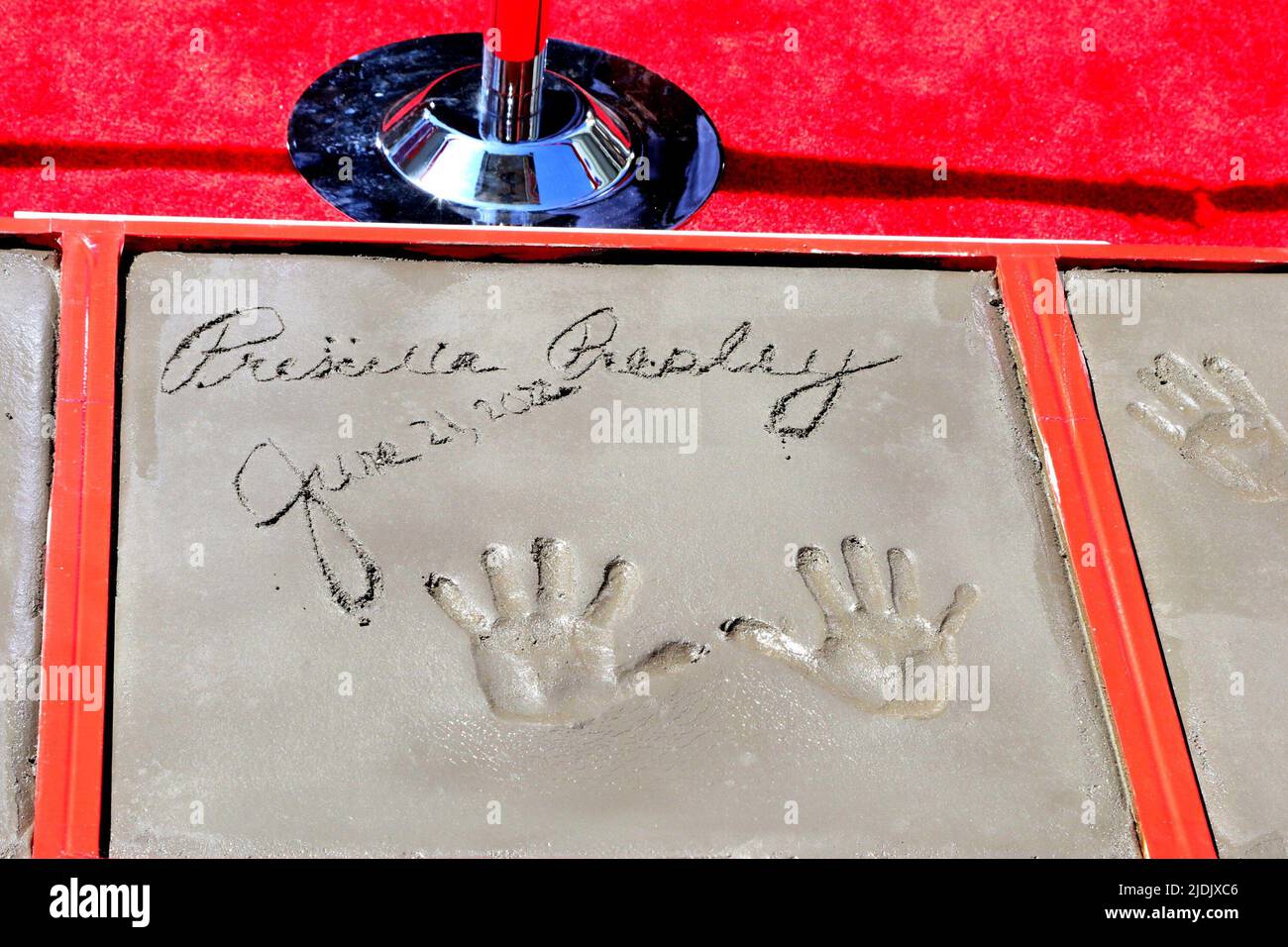 Los Angeles, CA. 21st June, 2022. Signature and Handprints Priscilla ...