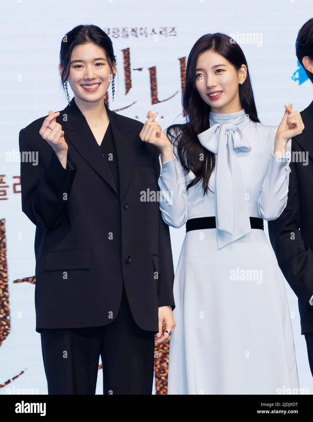 Seoul, South Korea. 21st June, 2022. (L to R) Actors Bae Su-ji, Kim Jun ...