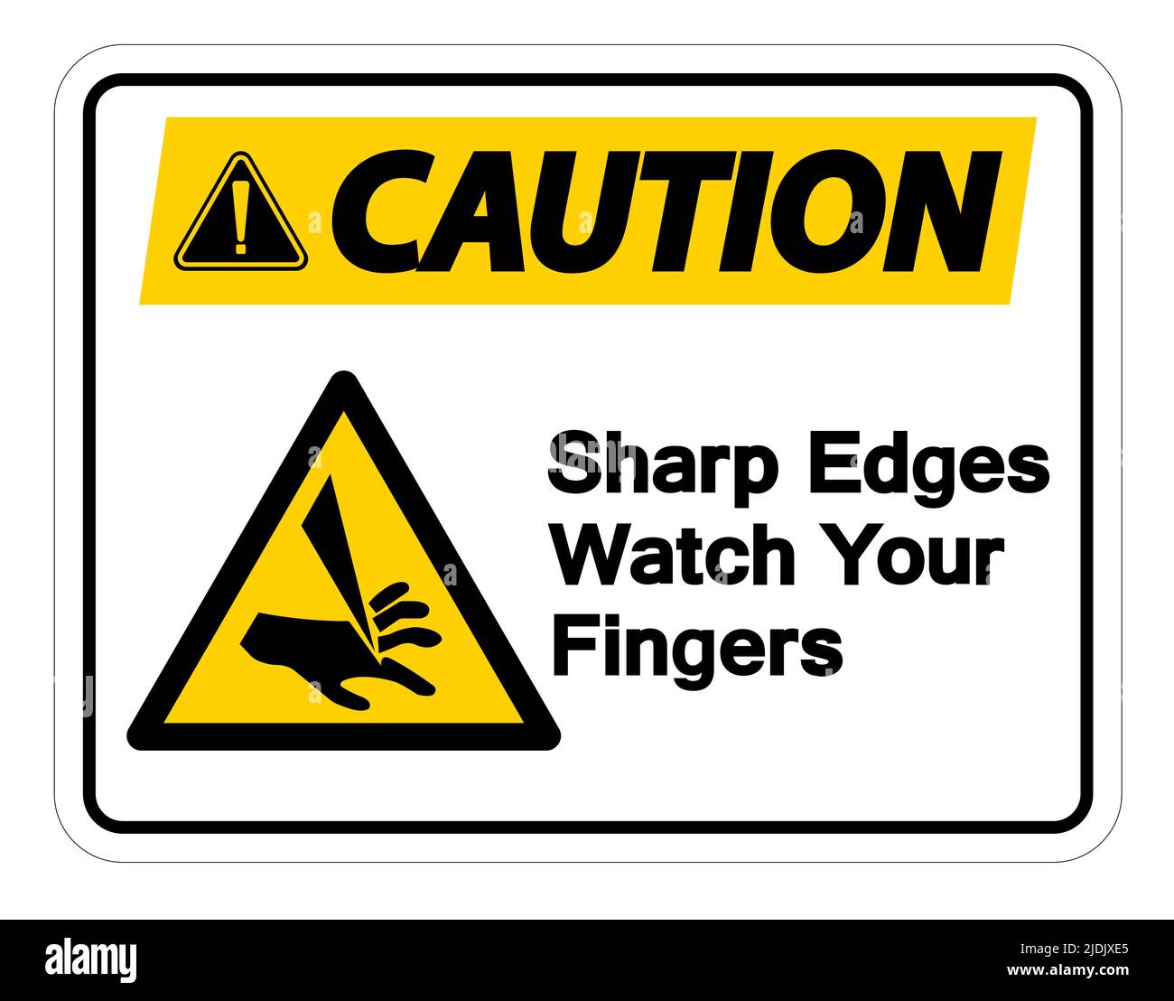 Caution Sharp Edges Watch Your Fingers Symbol Sign Isolate On White ...