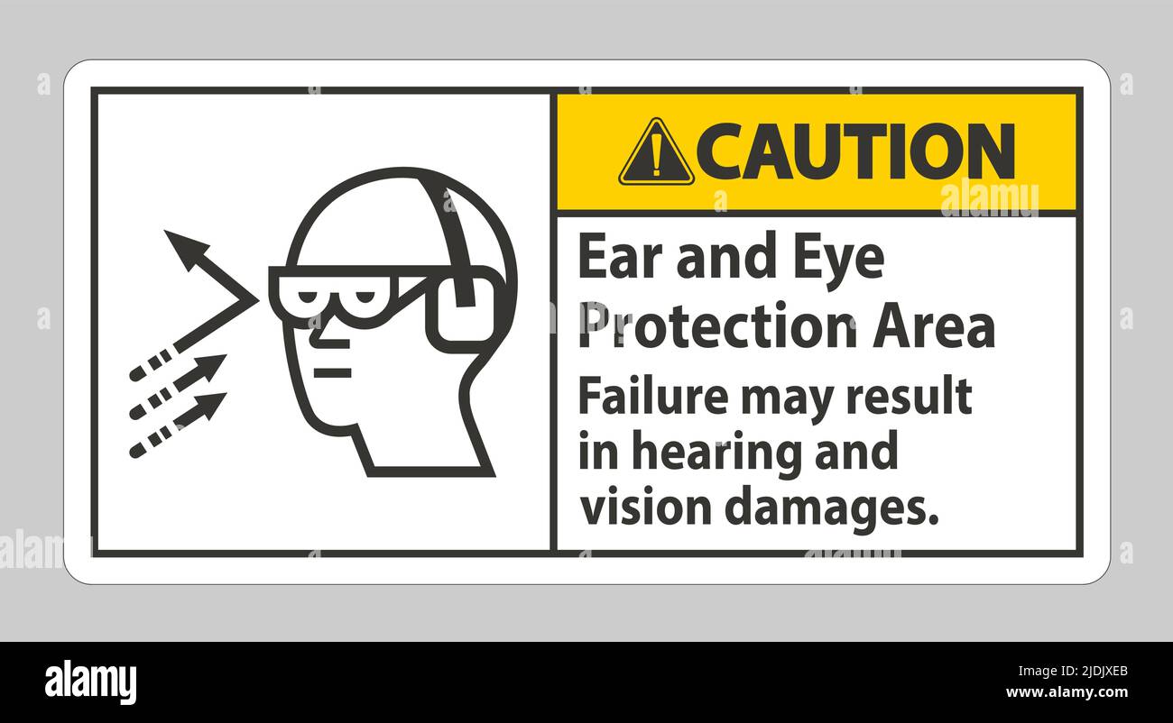 Mandatory safety sign for ear and eye protection hi-res stock ...