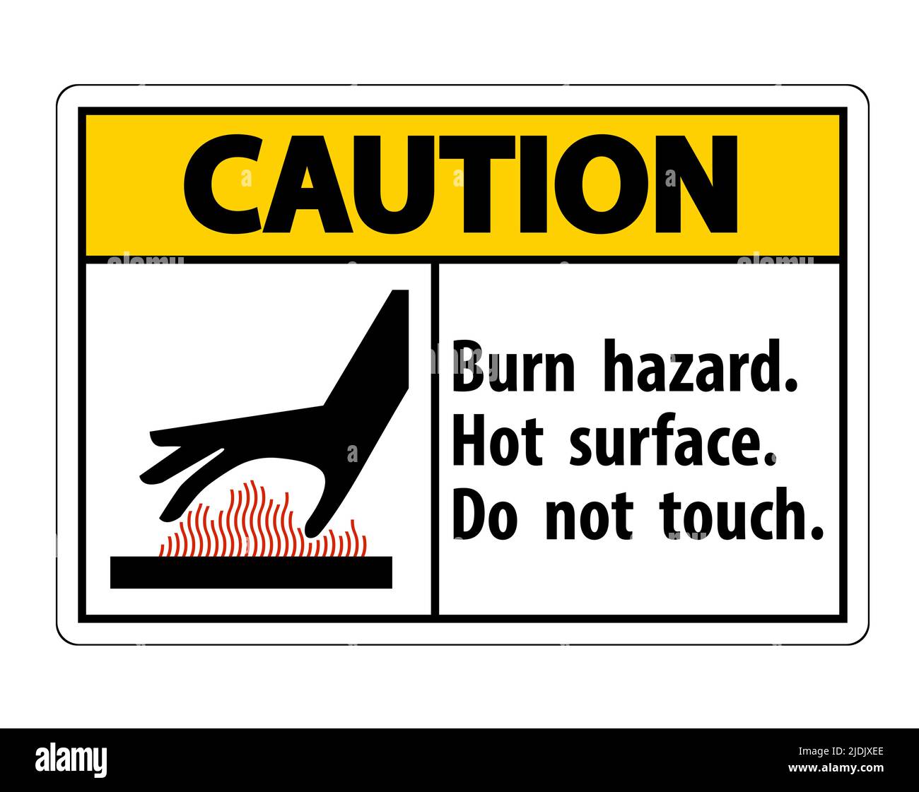Caution Burn hazard,Hot surface,Do not touch Symbol Sign Isolate on ...
