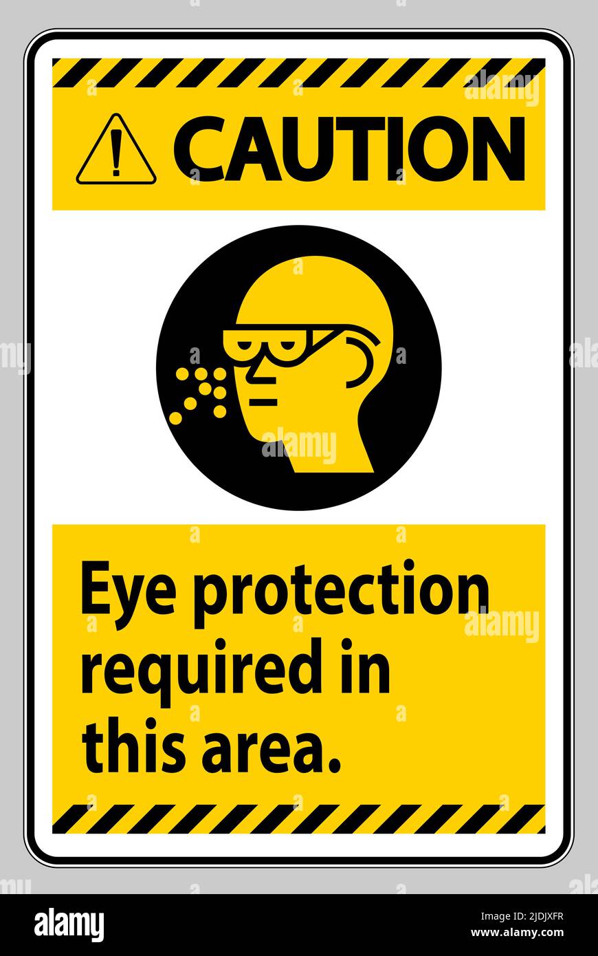 Caution Sign Eye Protection Required In This Area Stock Vector Image ...