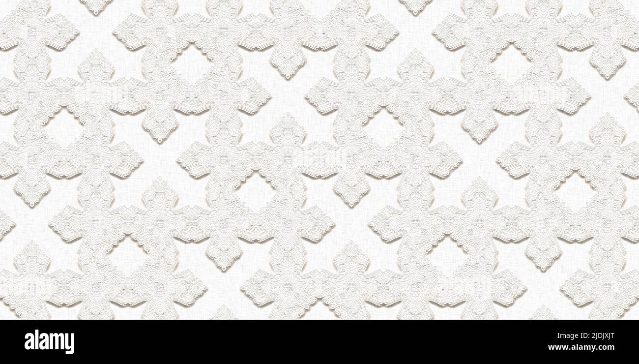 White on White linen lace effect border background. Minimal stylish ...