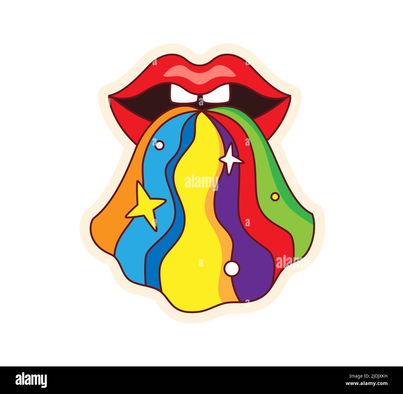 Rainbow lips Stock Vector Images - Alamy