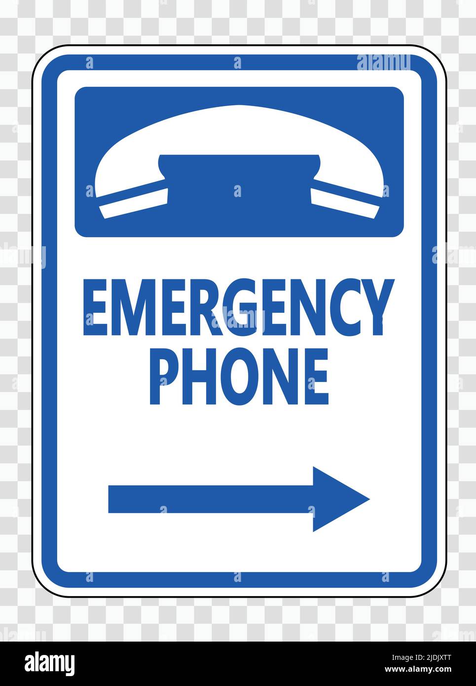 Emergency Phone (Right Arrow) Sign on transparent background,vector ...