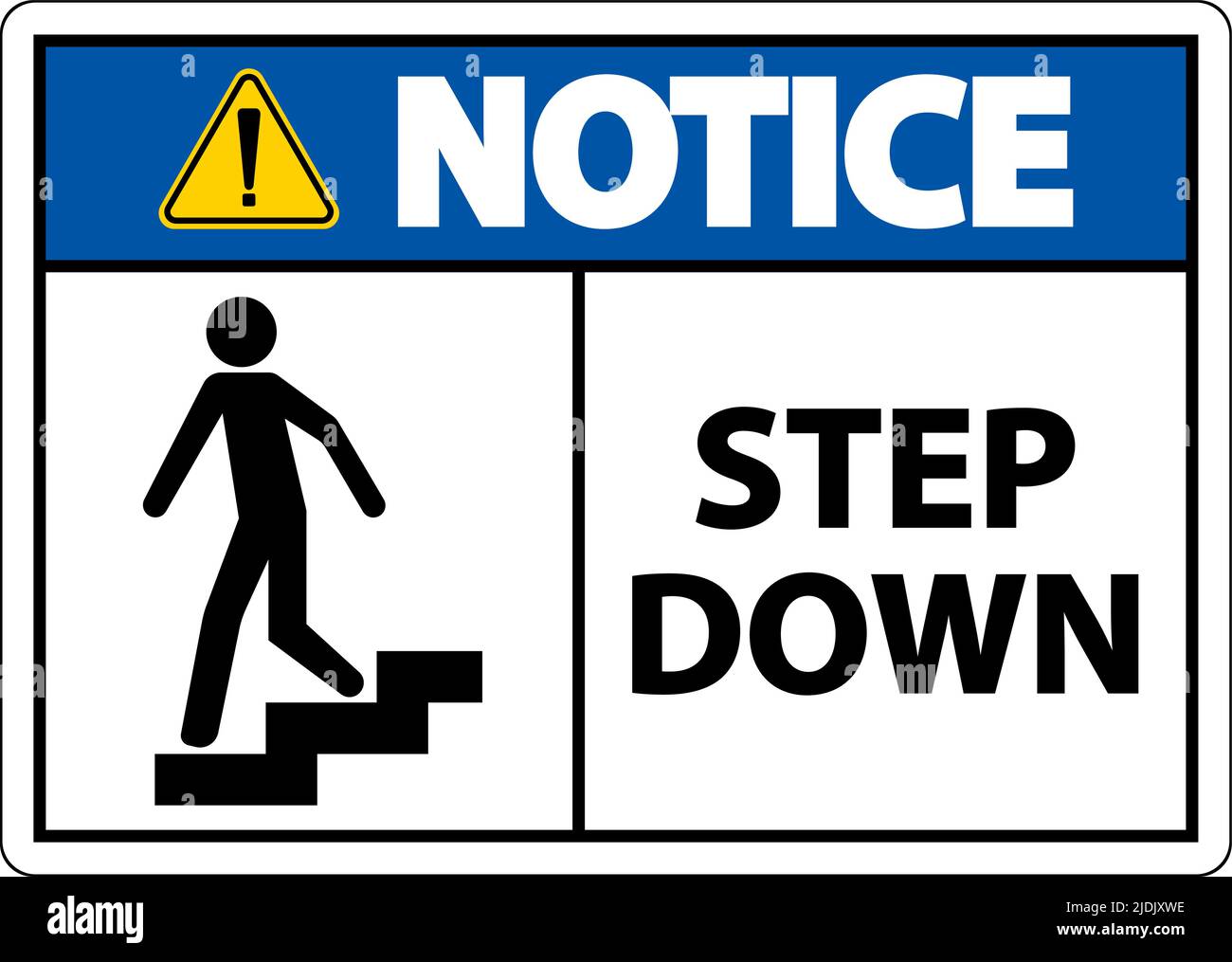Notice Step Down Sign On White Background Stock Vector Image & Art - Alamy