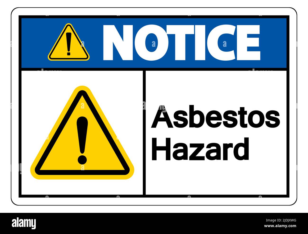 Notice Asbestos Hazard Symbol Sign On White Background Stock Vector ...