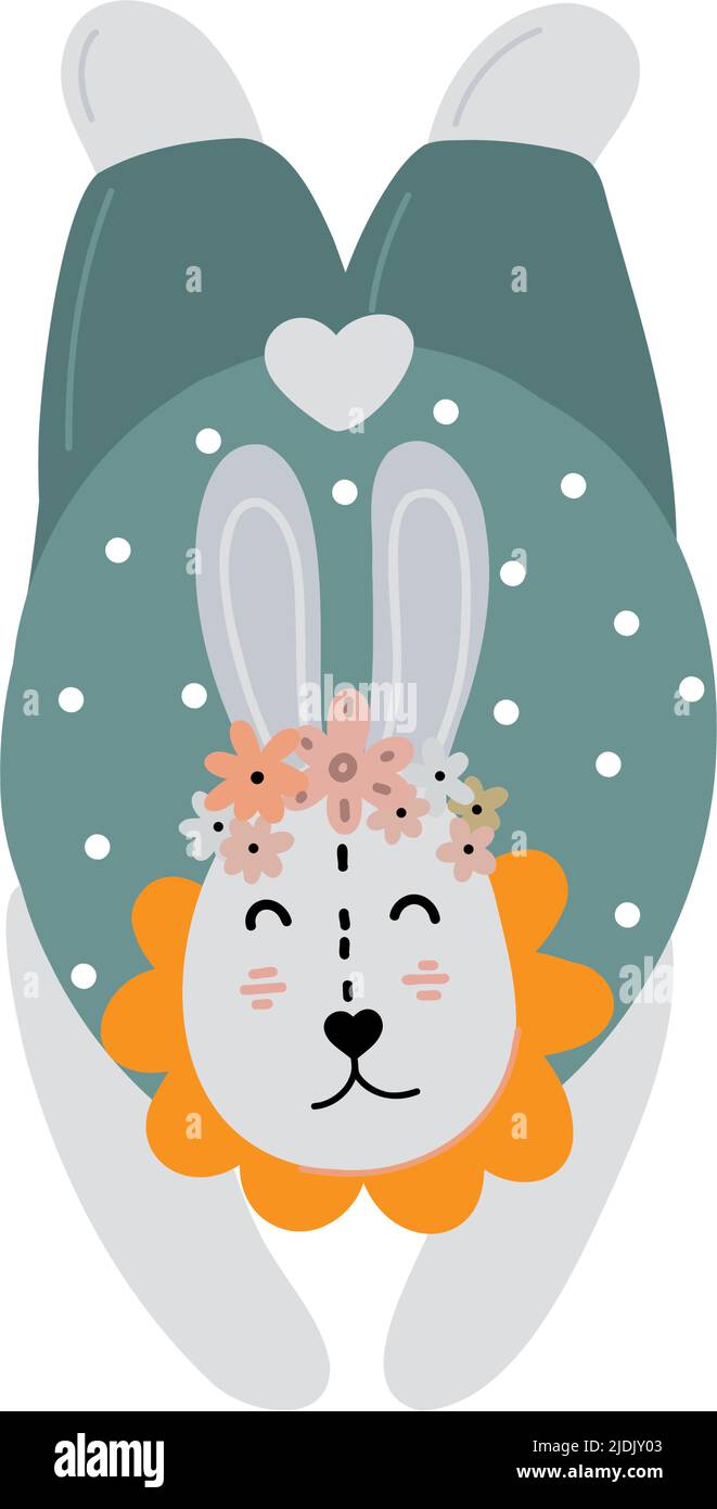Cute gray rabbit on a white background. vector illustration Stock ...