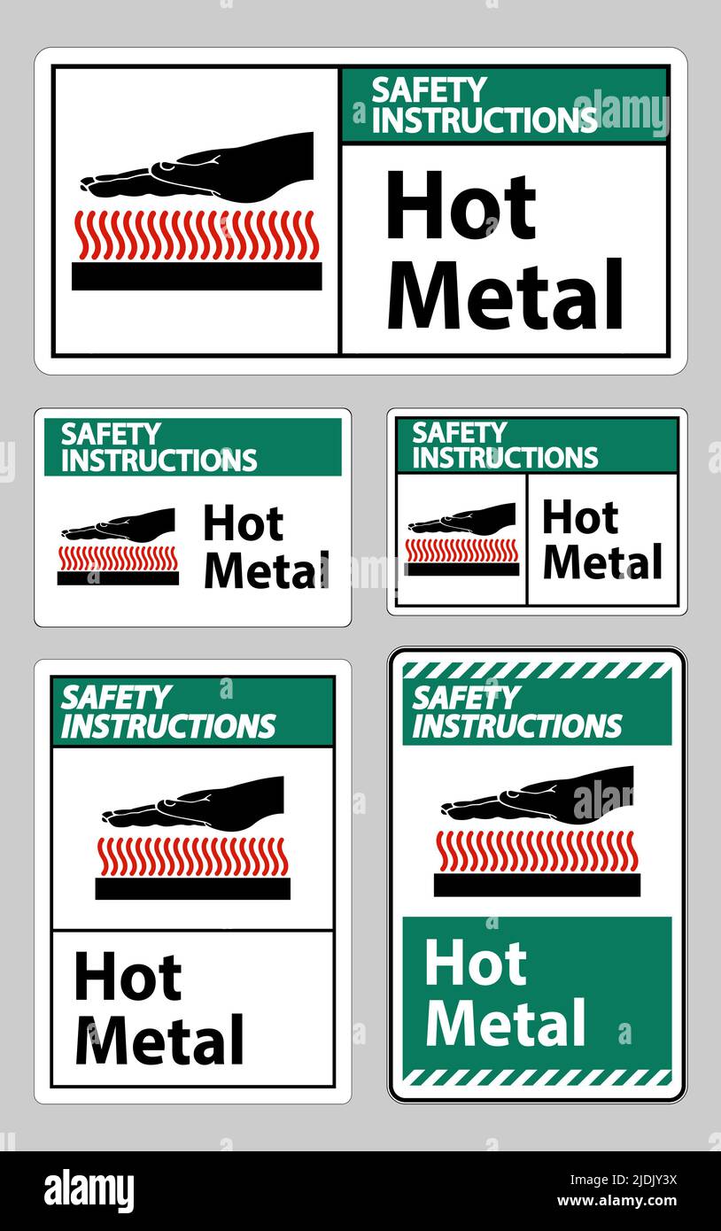 Safety Instructions Hot Metal Symbol Sign Isolated On White Background ...
