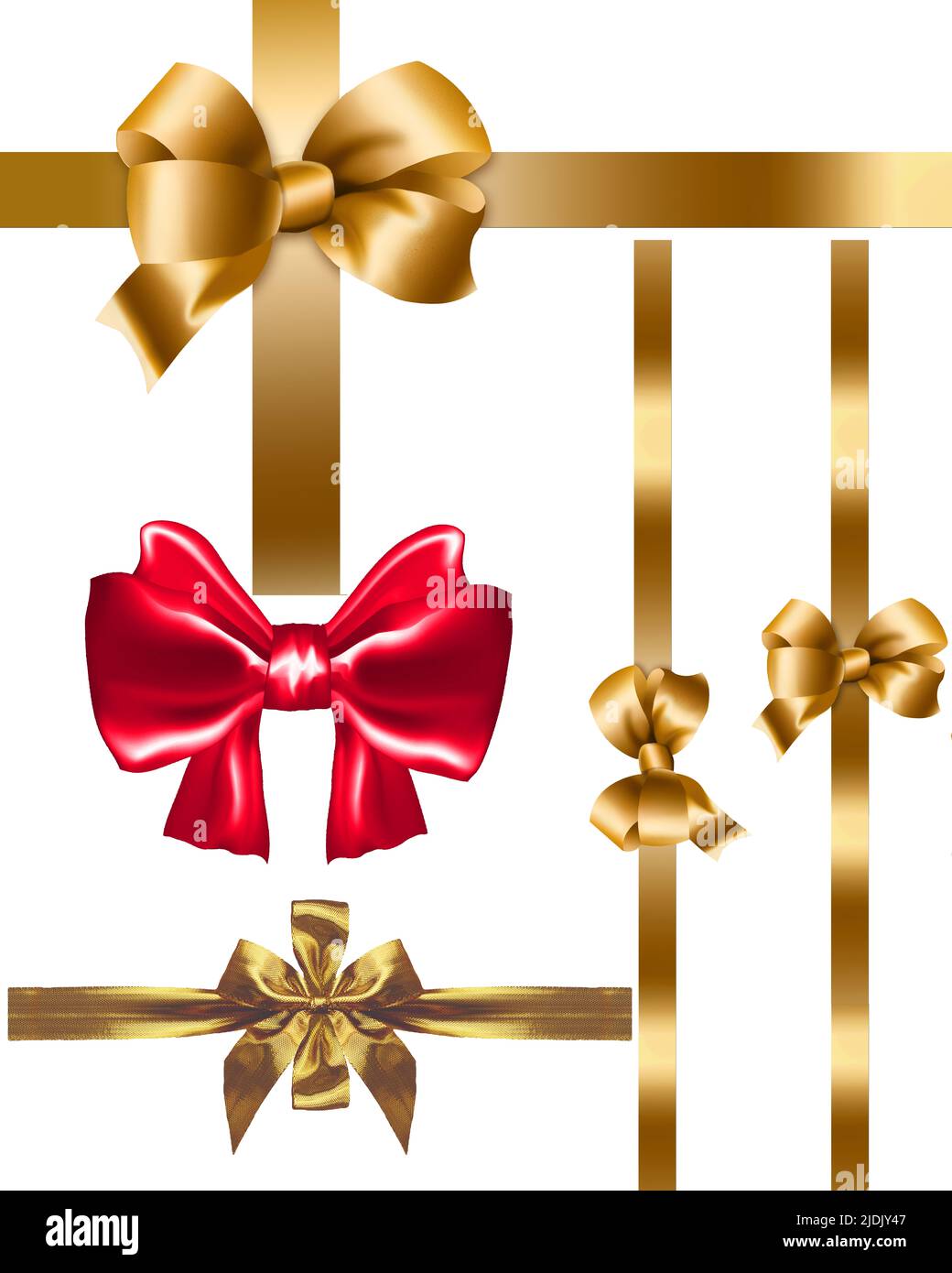 Bows and ribbons are seen as 3-d illustrations for use as a graphic ...