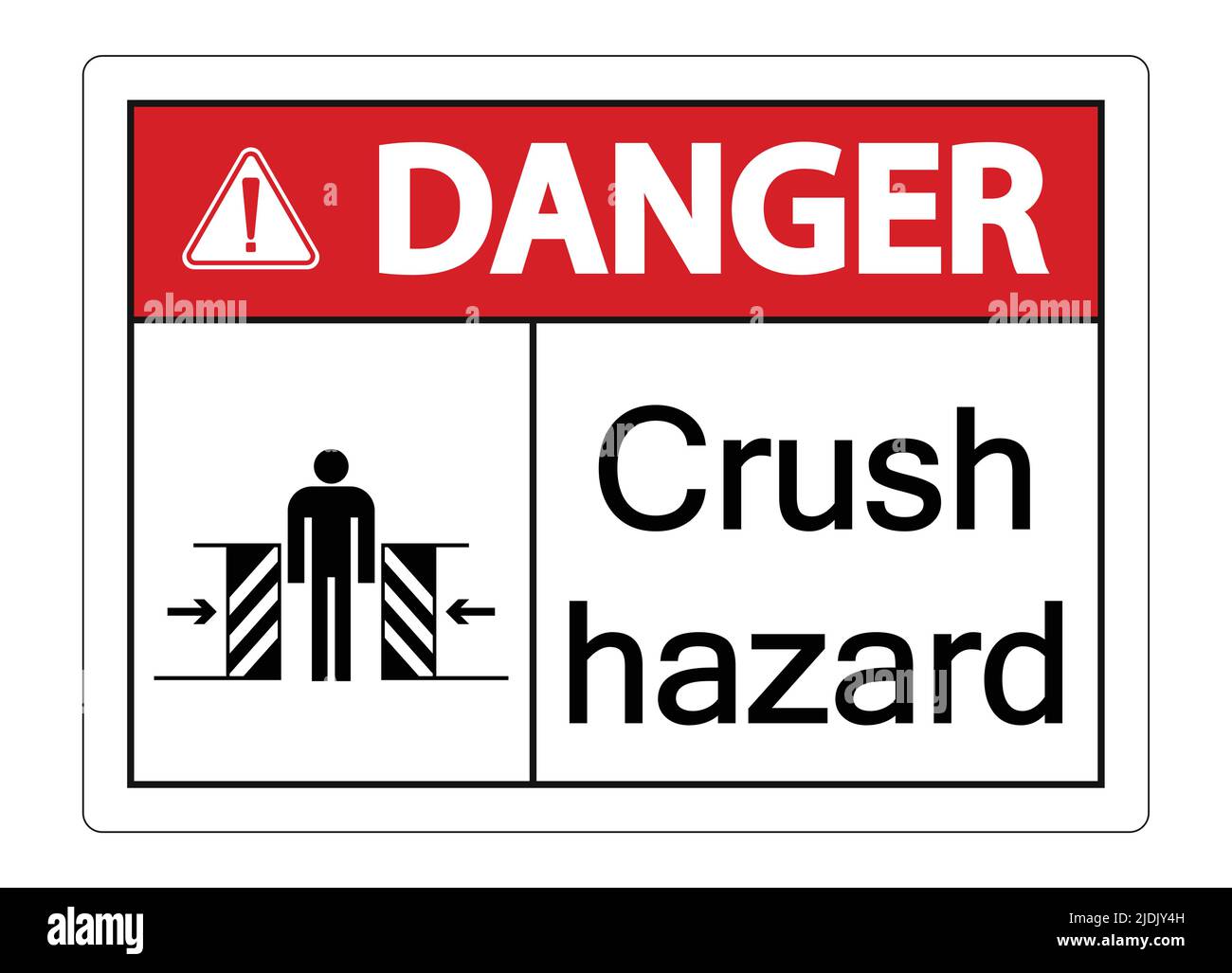symbol danger crush hazard sign on white background,vector illustration ...