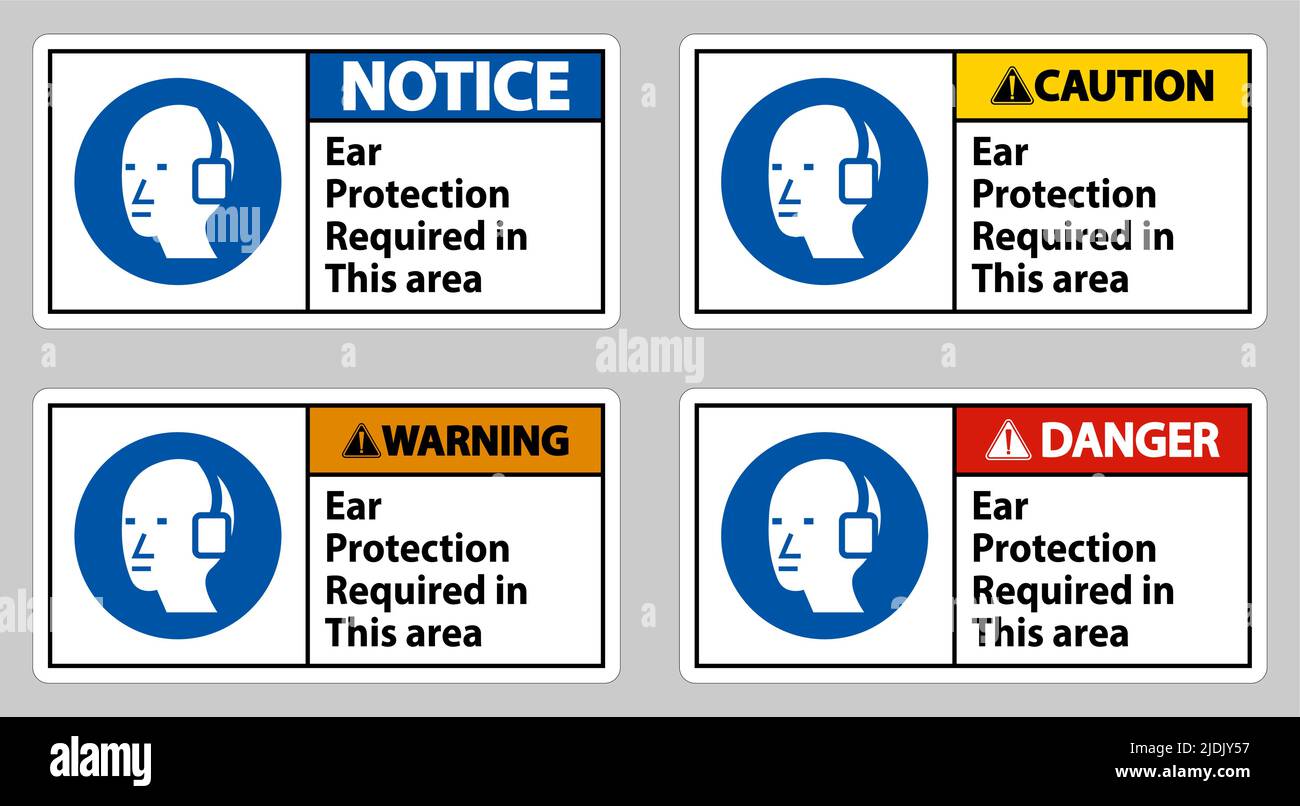 Ear Protection Required In This Area Symbol Sign Stock Vector Image ...