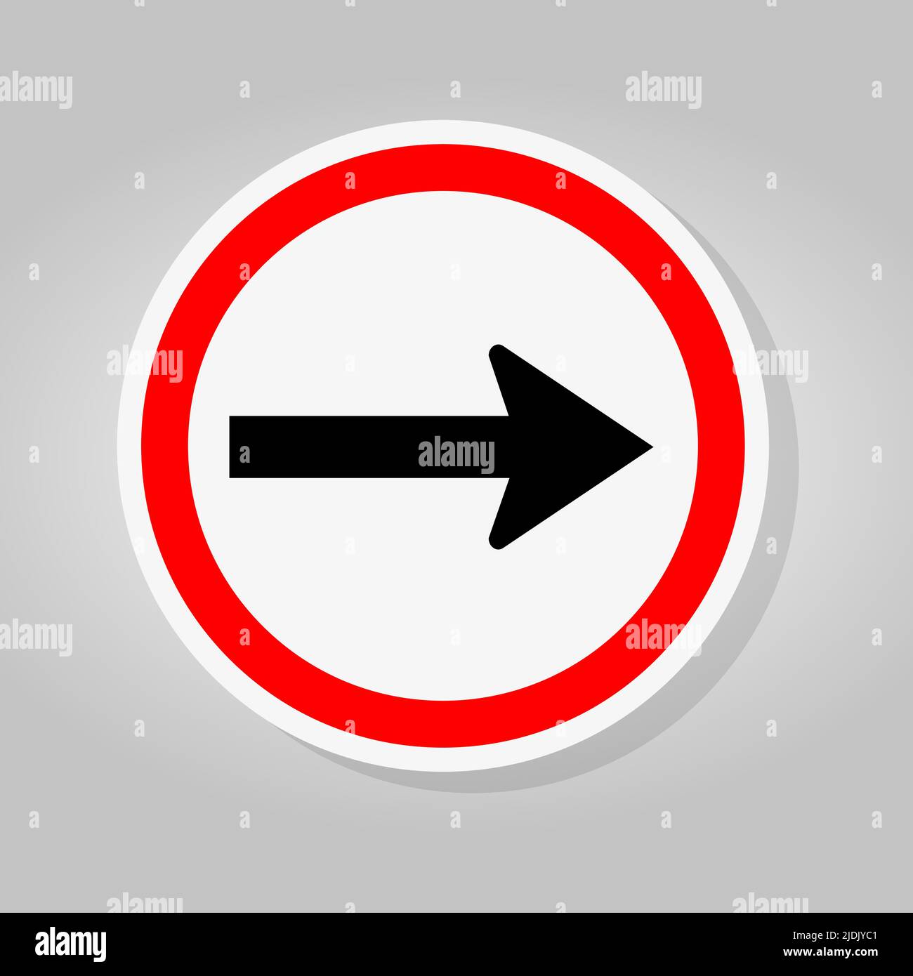 Go Right By The Arrows Traffic Road Sign Isolate On White Background ...