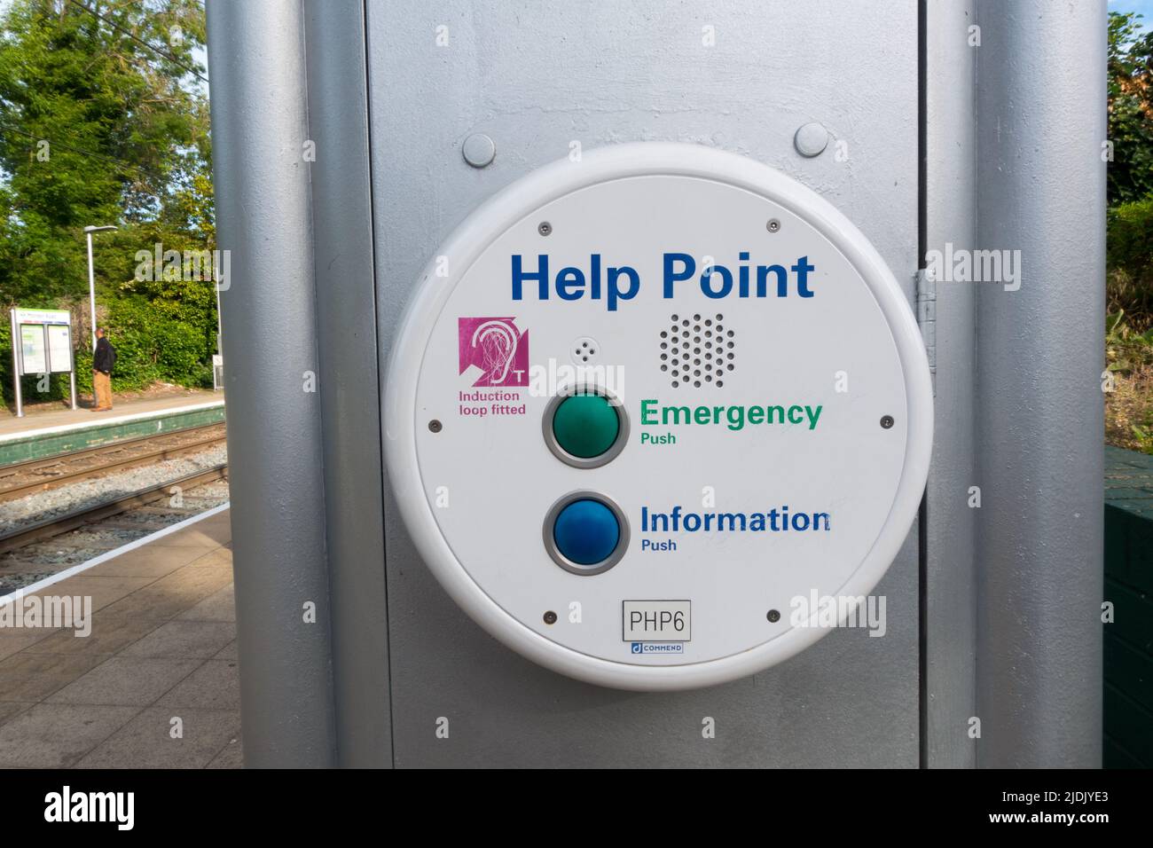 Help Point for information and emergency on Tram stop platform in ...