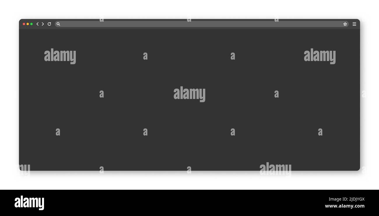 Blank web browser window with toolbar and search field. Modern website ...