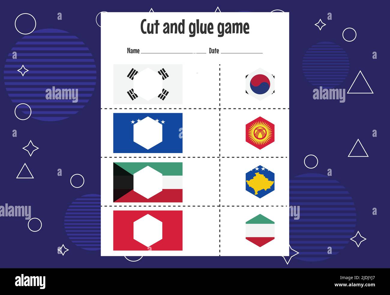 Cut and glue game for kids with country flag. Cutting practice for ...
