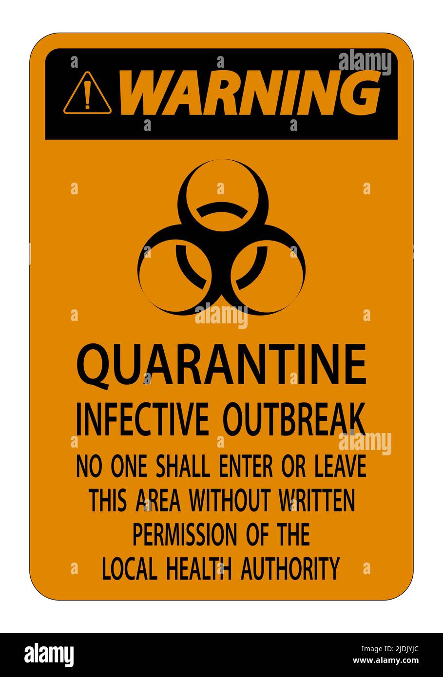 Warning Quarantine Infective Outbreak Sign Isolate on transparent ...