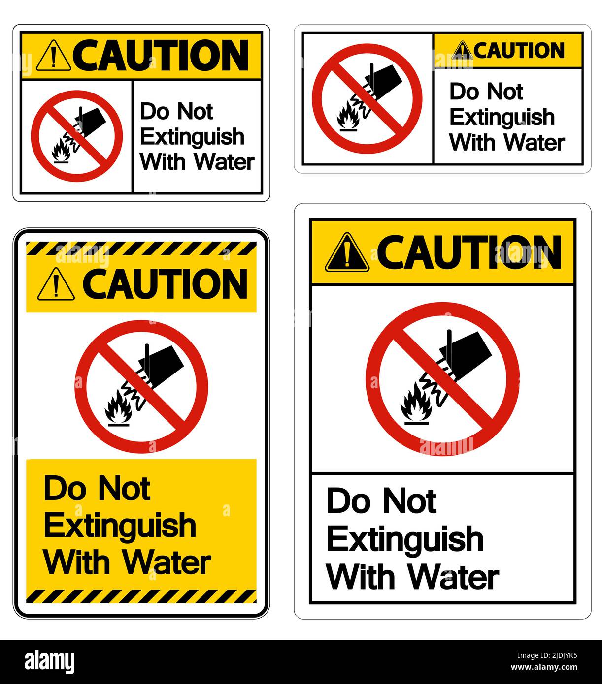 Caution Do Not Extinguish With Water Symbol Stock Vector Image & Art ...