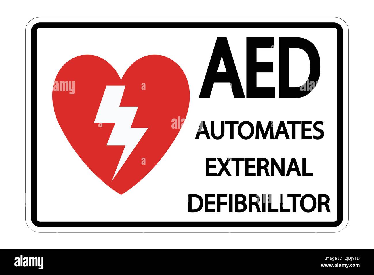 Symbol AED Sign label on white background,vector illustration Stock ...