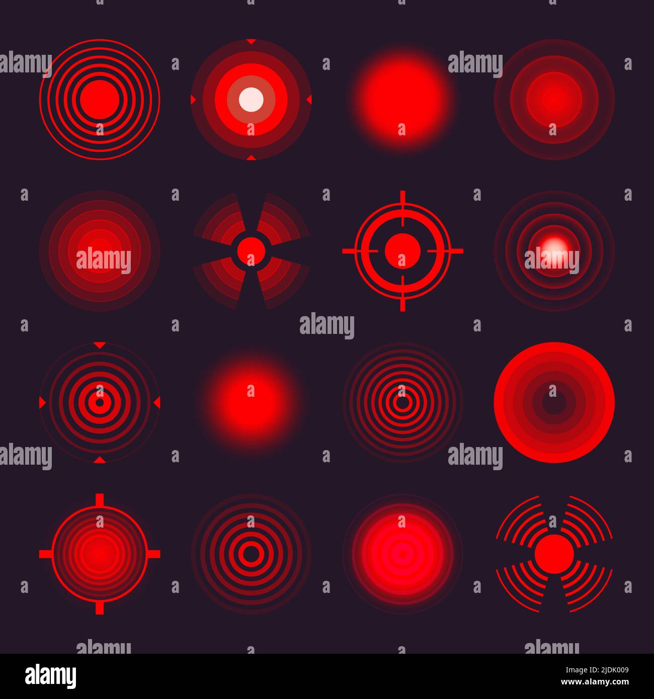Thermal, night vision scope. Crosshair, gun sight vector icons ...